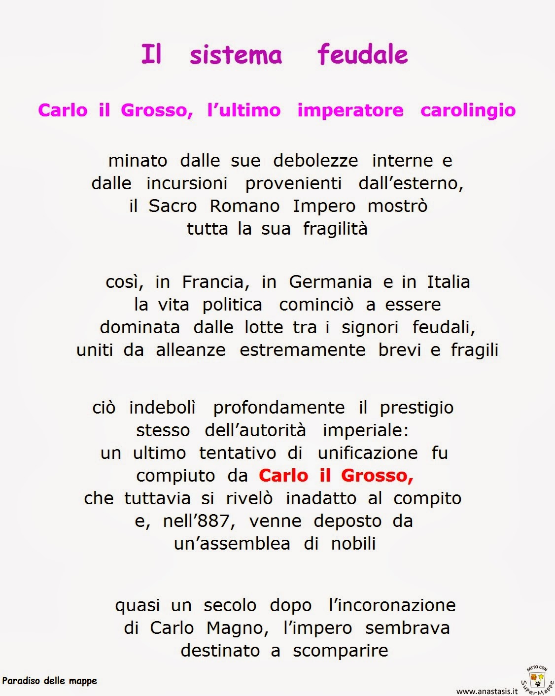 Paradiso delle mappe: Il sistema feudale: Carlo il Grosso