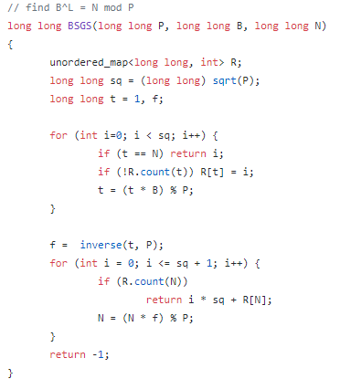 模數 - modulus - 2 - baby step giant step algorithm