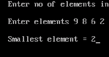 C programming concepts: Smallest number in array