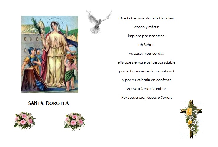 Rincón de la Oración: Estampa Oración Santa Dorotea de Capadocia
