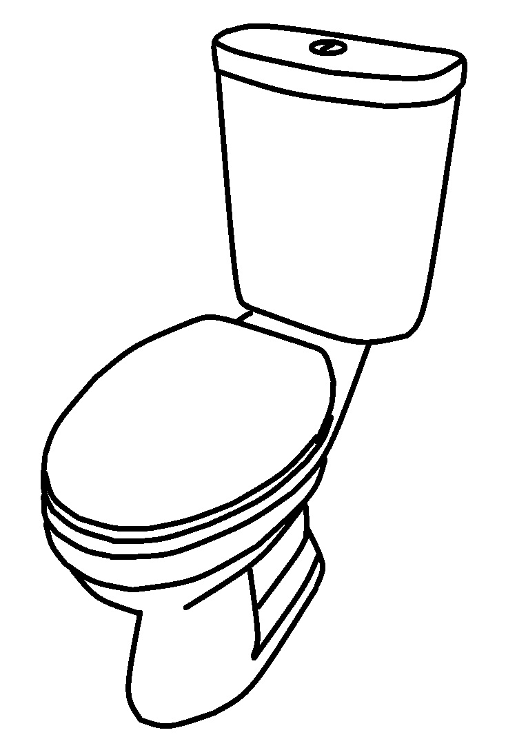 Mewarnai Gambar: Mewarnai Gambar Sketsa Toilet 2