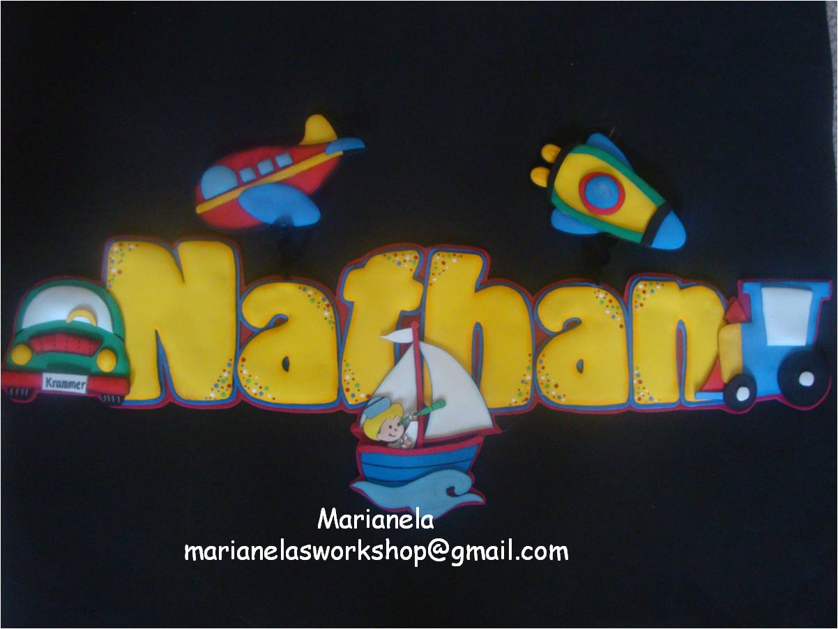 MARIANELA'S WORKSHOP: Foam Plate/ Nombre en Fomi Nathan