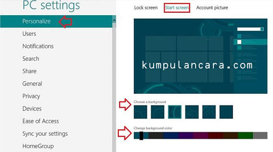 Windows 8 | Cara Ubah Latar Belakang Gambar & Warna