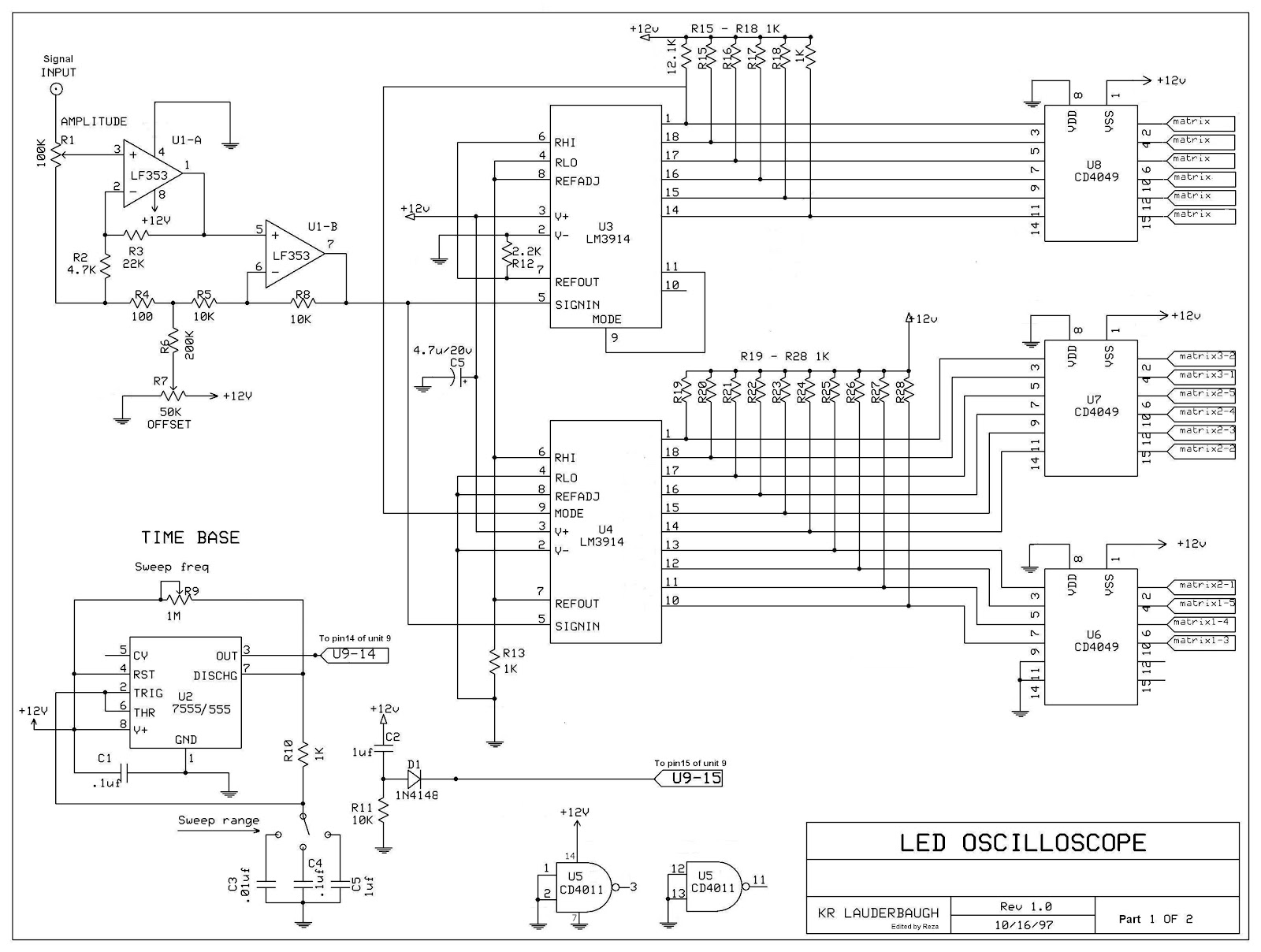 About Electronic: The LED scope schematics