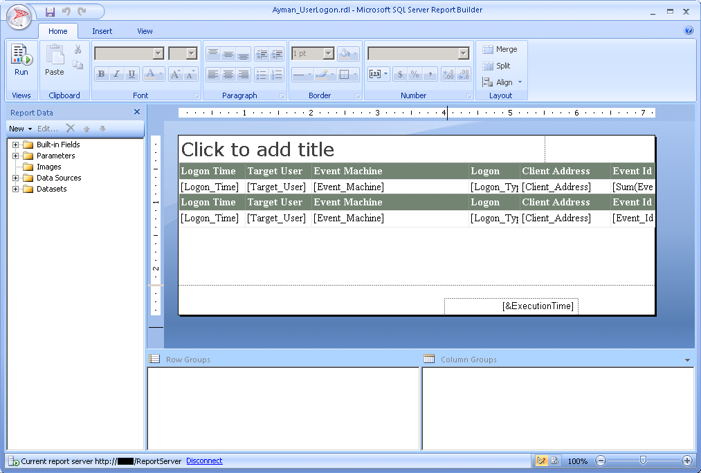 Ayman's Tech Blog: SCOM ACS User Logon Report