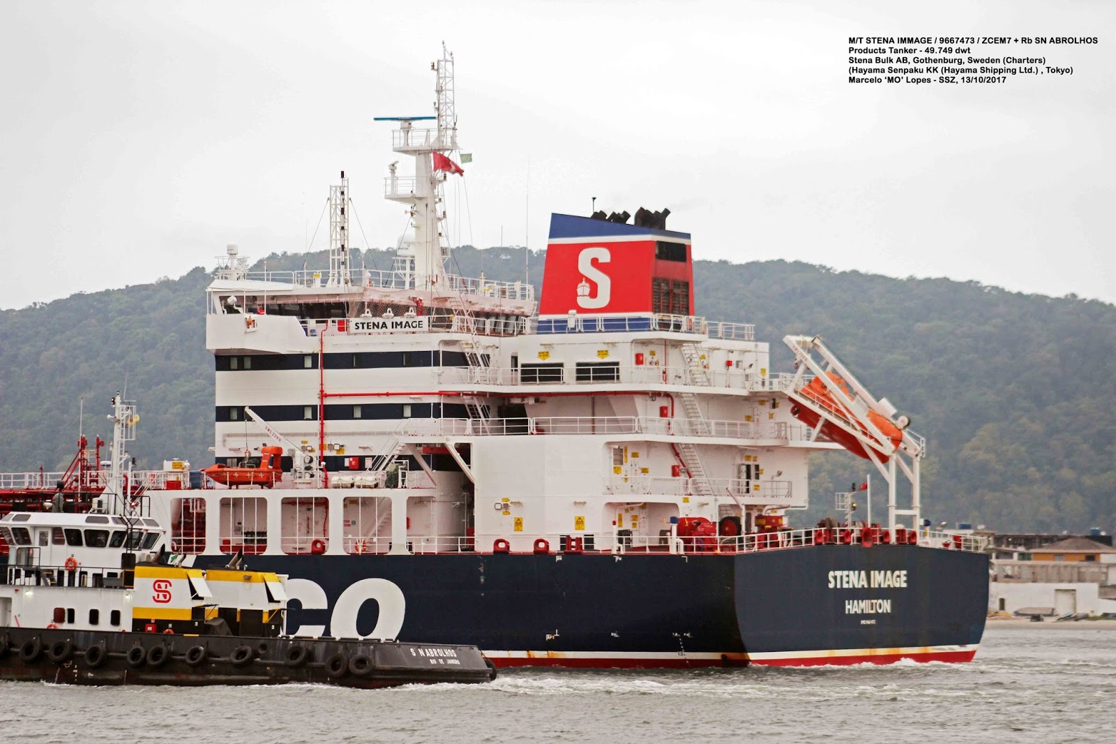 Santos Shiplovers: M/T Stena Image / ZCEM7, Inbound Alemoa Terminal, from Antwerp, Belgium