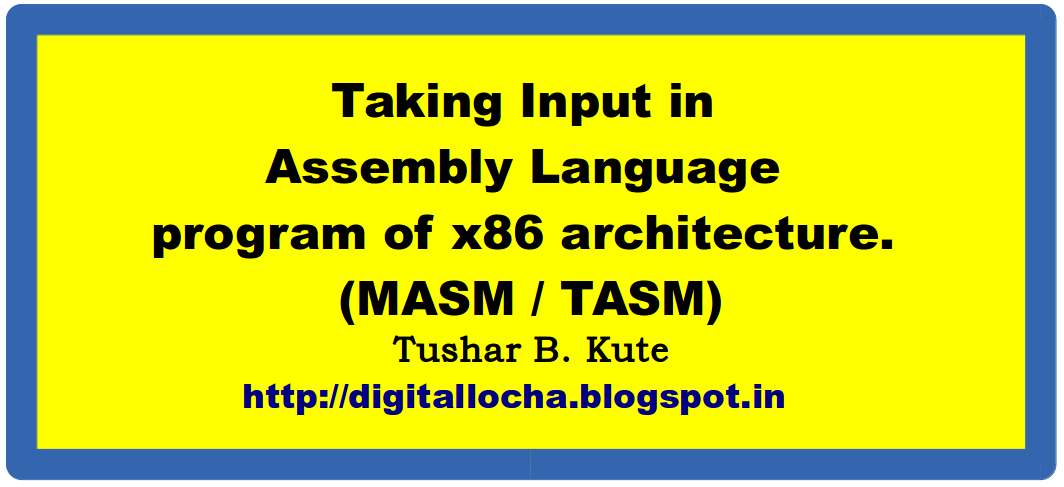 Digital Locha Input In Assembly Language Programming