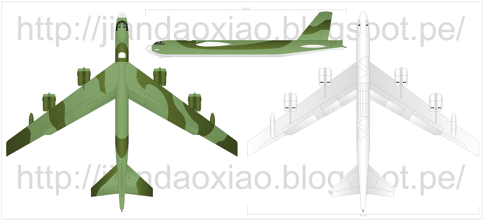 Ace Combat Model - Drawings: B-52 Stratofortress