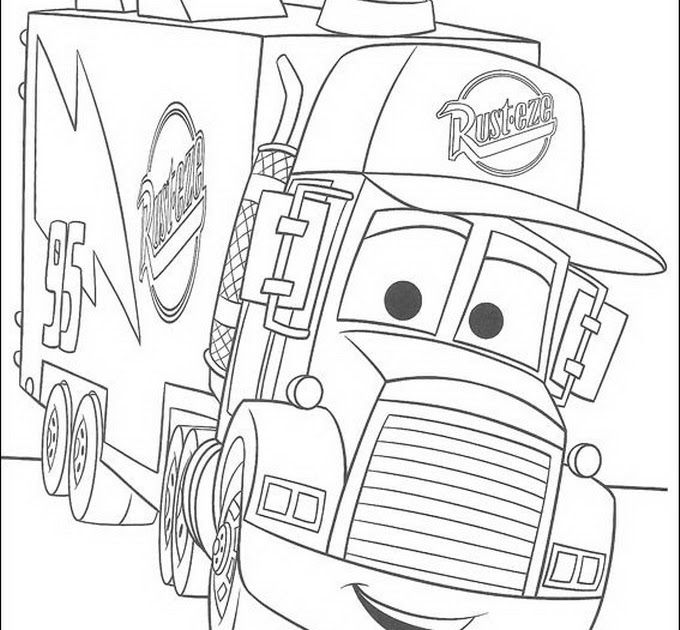Lightning Mcqueen Rust Eze Logo Sketch Coloring Page