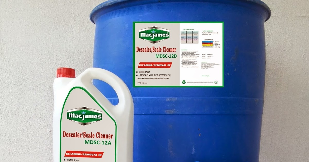 MACJAMES® DESCALER/SCALE CLEANER - MDSC-12: A biodegradable innovation ...