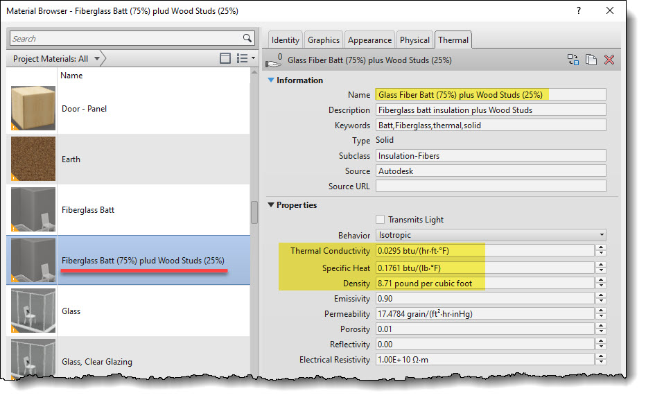 BIM Chapters: Thermal Resistance in Revit plus Related ArchDaily Article