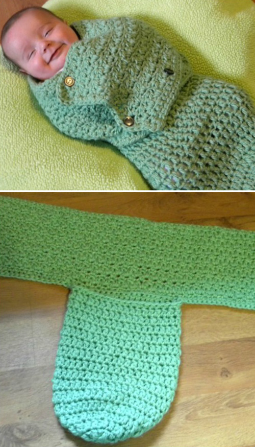 Beautiful Skills - Crochet Knitting Quilting : Swaddling Baby Cocoon ...