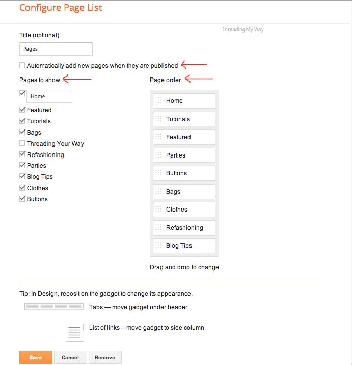 Threading My Way: How to Create a Tutorials Page...