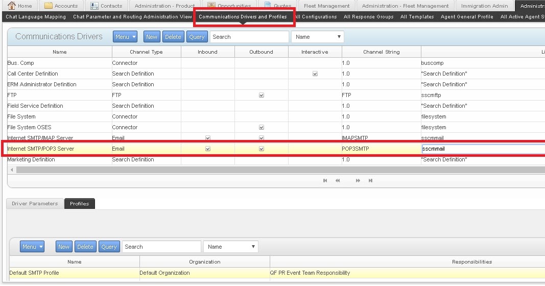 Siebel Foundation Siebel Email Integration Part One Setting Communication Profile
