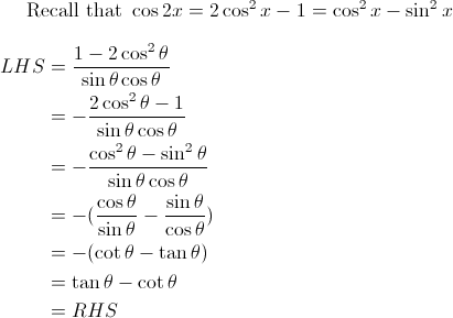 Proving trigo identities Part II