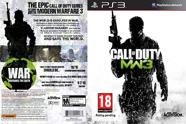 CAPAS PS3: Call Of Duty Mw3 PS3