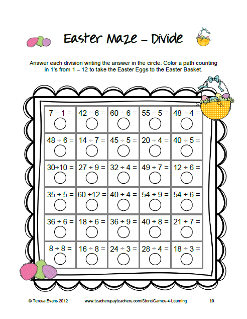 Fun Games 4 Learning: Easter Math Freebies Happy Easter!