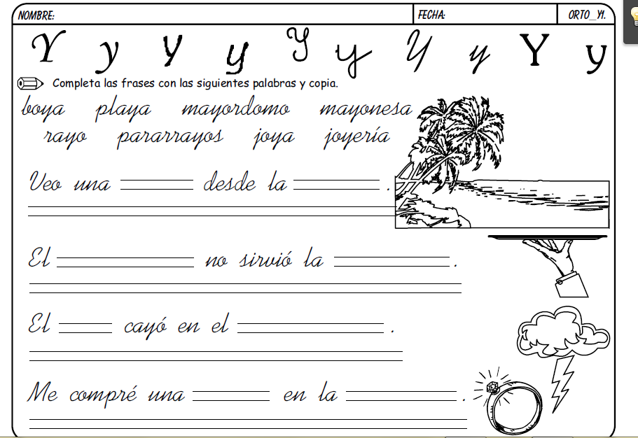 Palabras con la y - Imagui