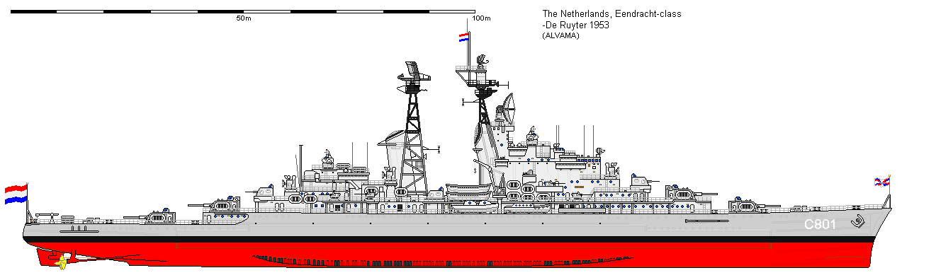 WARSHIPSRESEARCH: The Dutch cruiser Hr.Ms. De Ruyter (C 801) in 1953 ...