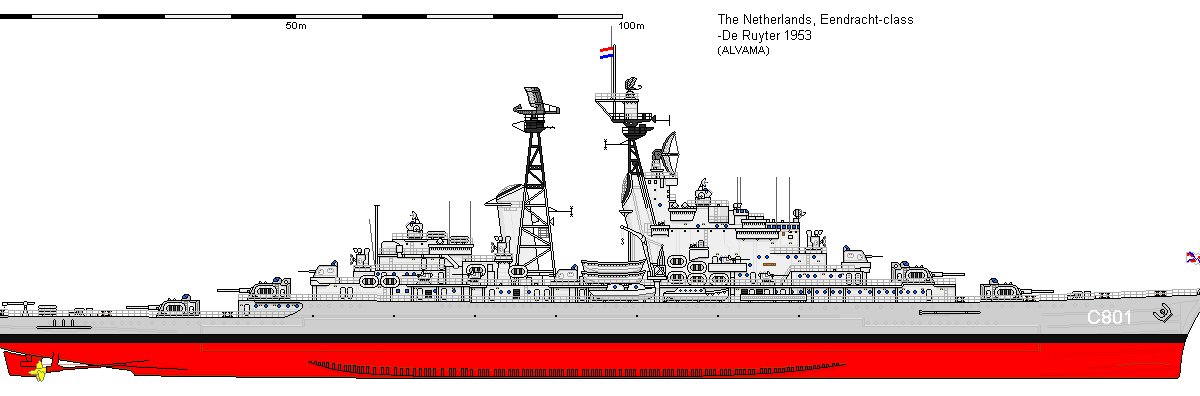 WARSHIPSRESEARCH: The Dutch cruiser Hr.Ms. De Ruyter (C 801) in 1953 ...