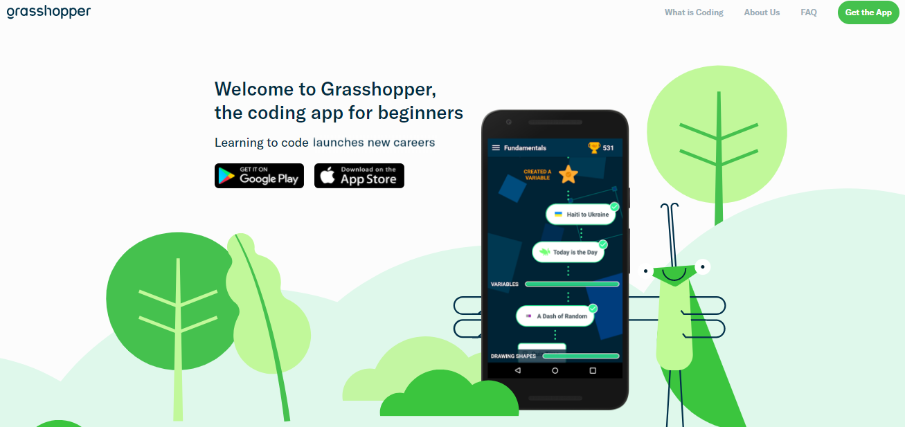 eLearning conocimiento en red: Grasshopper. the coding app for beginners, Learning to code