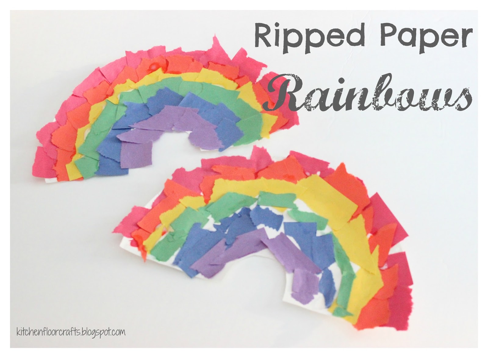 Kitchen Floor Crafts: Ripped Paper Rainbows