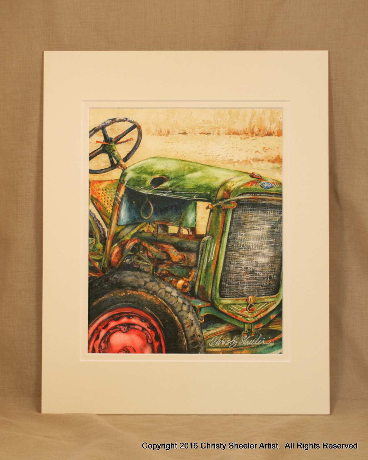 She Must Make Art : The Vintage Tractor in Watercolor
