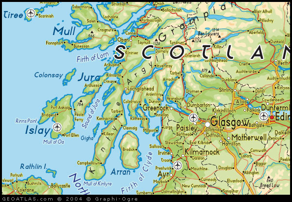 West Scotland Regions Map | United Kingdom Map Regional City Province