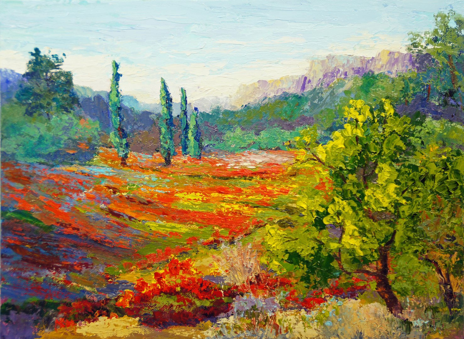 Palette Knife Painters, International: Wildflower Meadow Provence ...