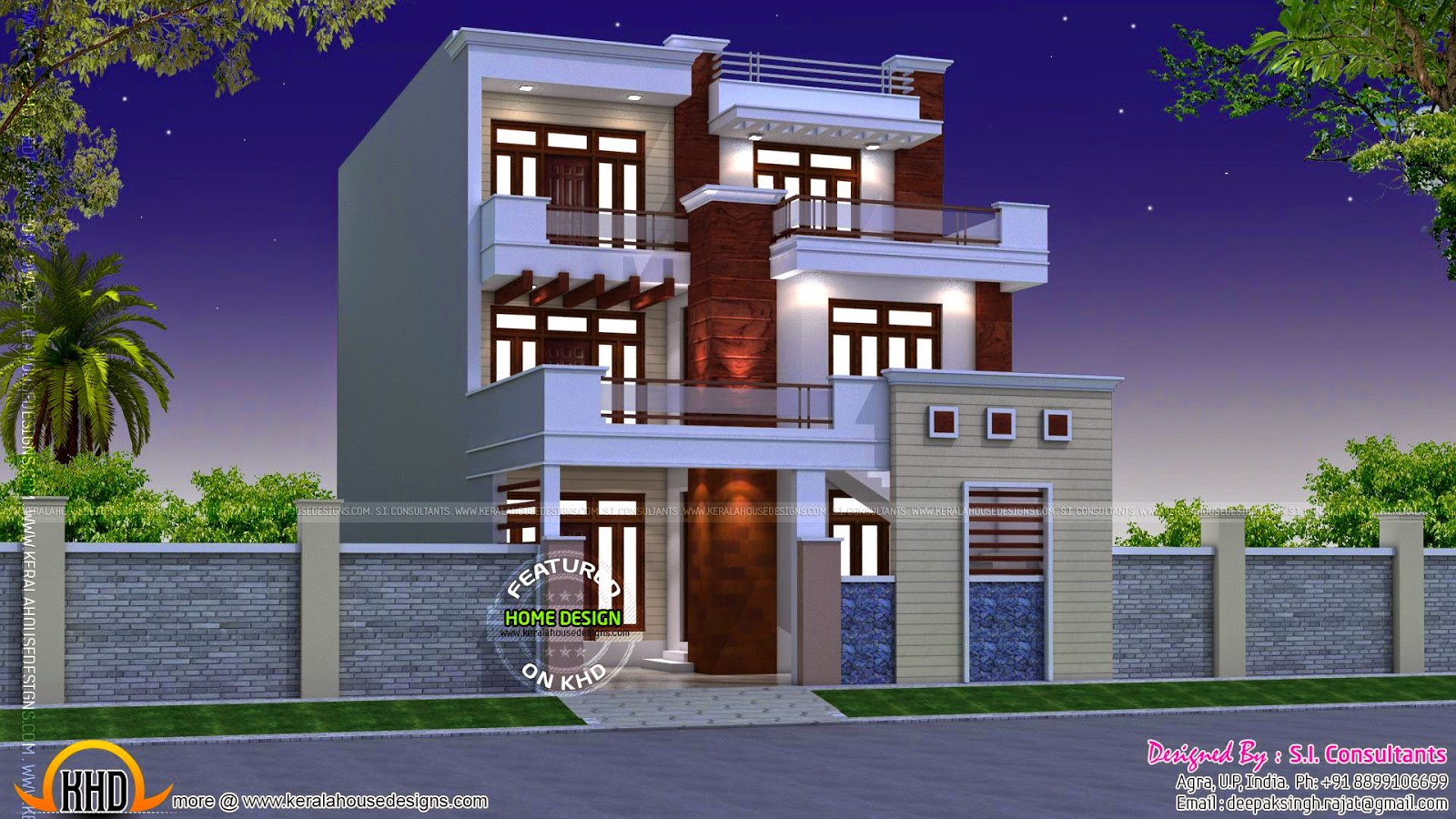 3 Storied modern home design - Kerala Home Design and Floor Plans - 9K ...