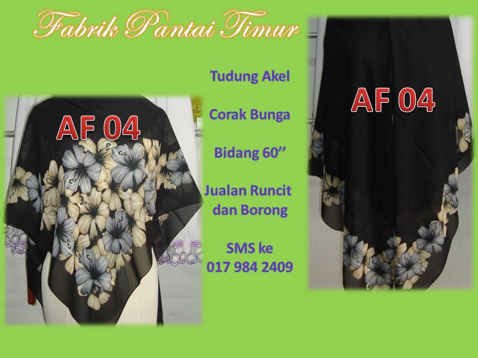 Fabrik Pantai Timur: T. Akel Corak Bunga Bidang 60''