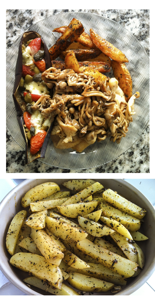 Poesía Culinaria . Sabores de Nati: Papas Rústicas, Berenjenas al horno ...