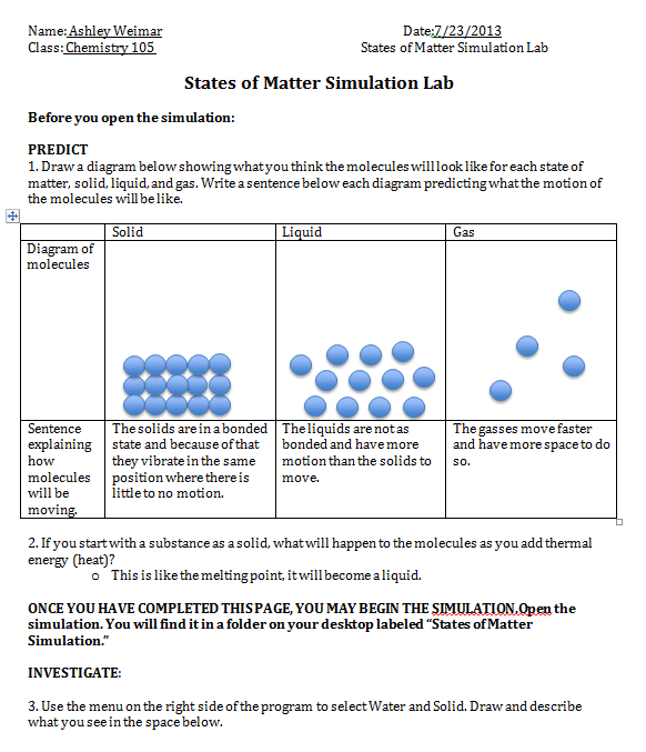 CHEM 105 - Ashley Weimar