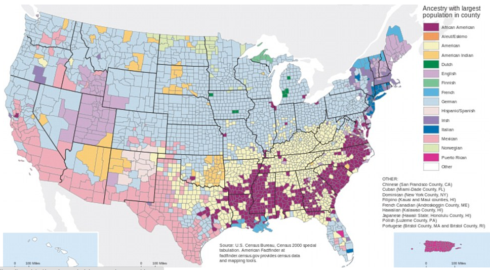 Common Cents Blog: Fascinating Map shows ethnicity of EVERY County in USA!