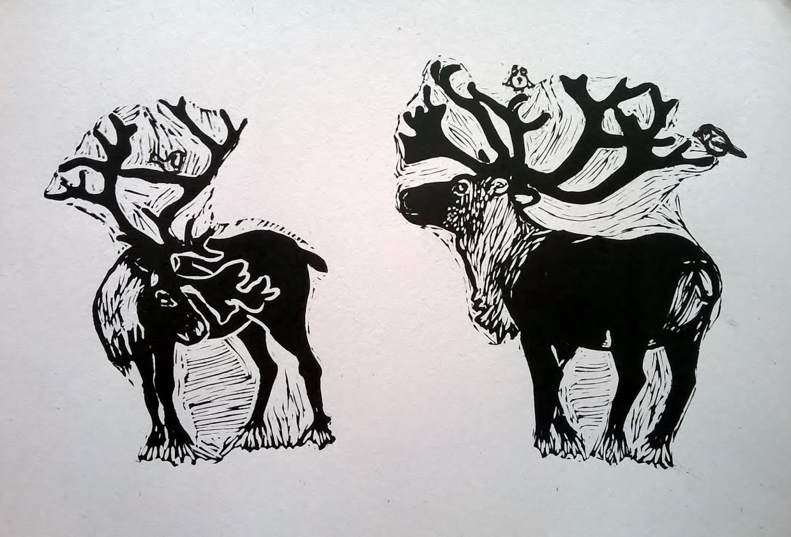 Photositive: Vánoční linoryt se soby