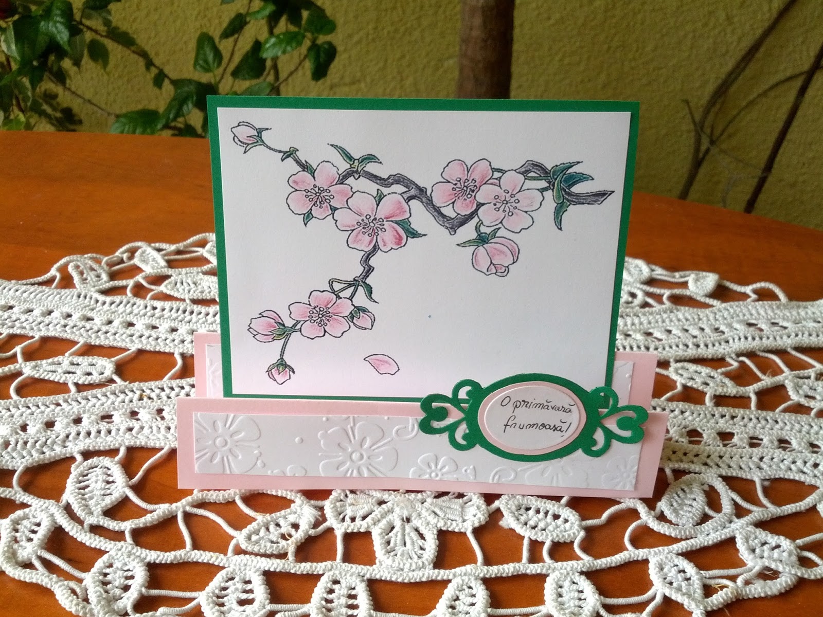 Felicitari handmade (realizate manual): Felicitare cu flori