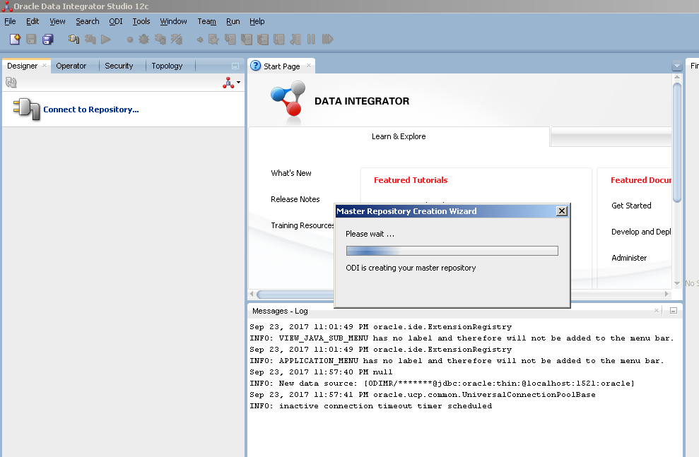 Creation of Master and Work Repository in ODI 12C & ODI 11g
