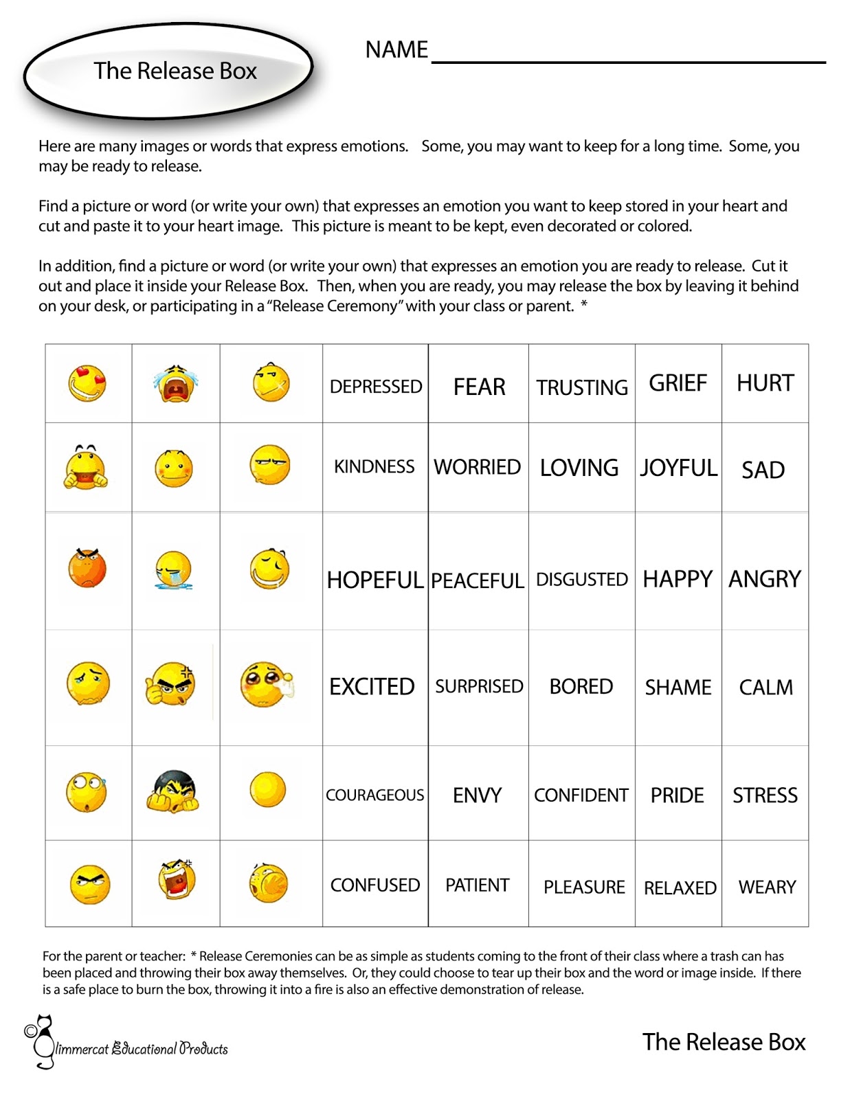 Glimmercat Education: The Release Box: For When Emotions Are Too Much