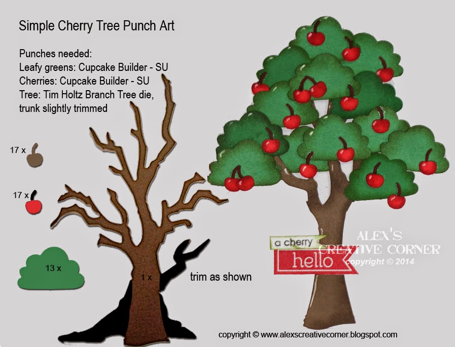 Alex's Creative Corner: Cherry Tree Punch Art