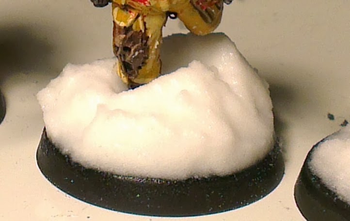 Grudgingly Read: Tutorial; Cheap, easy snow for Warhammer bases
