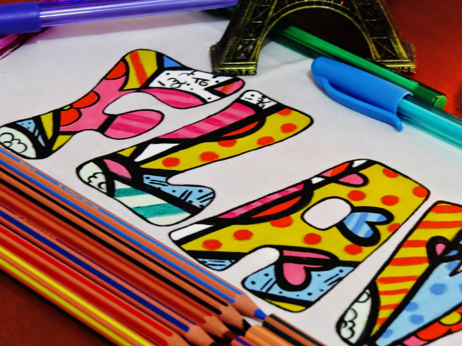 Atelie Cantinho DA ARTE: LETRAS PINTADAS ESTILO ROMERO BRITO