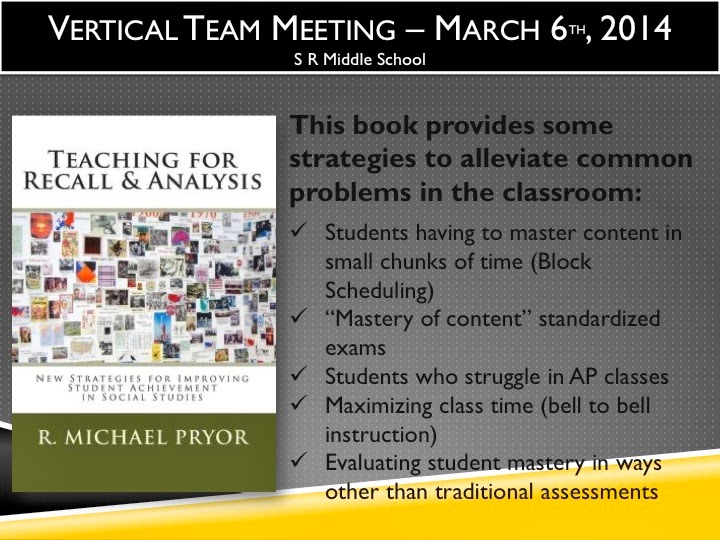 Virginia World History Teacher: Book Presentation