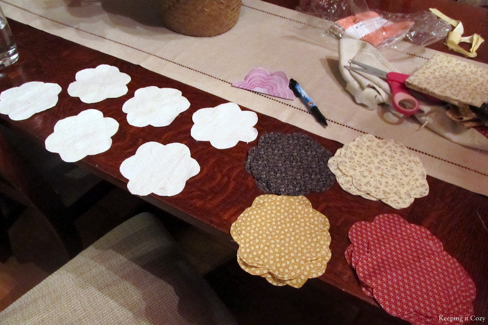 Keeping It Cozy: Fabric Flower Garland Tutorial