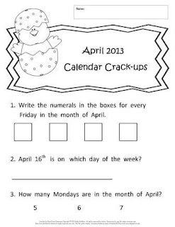 Lessons by Molly: Calendar Freebie April 2013
