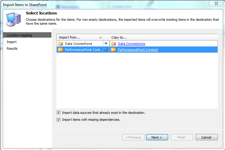 DSP Blog: Sharepoint Content Deployment Using Performancepoint Import ...