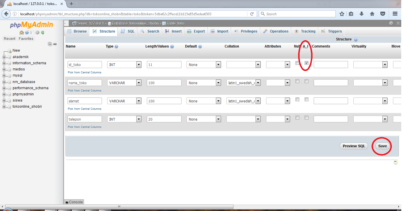 Contoh Database TOKO ONLINE | sS DVC