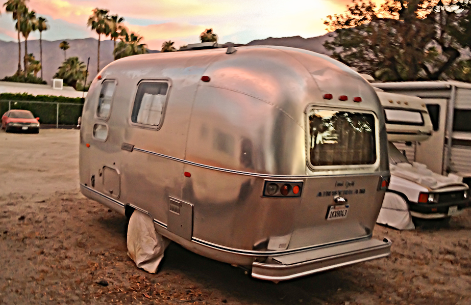 Airstream at Sunset--So Light You Can Attach them to a Bike