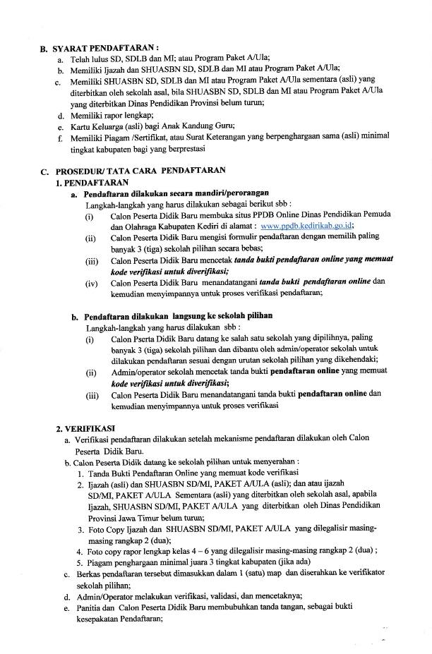 UPTD SMP Negeri 3 Pare Kabupaten Kediri: 2016