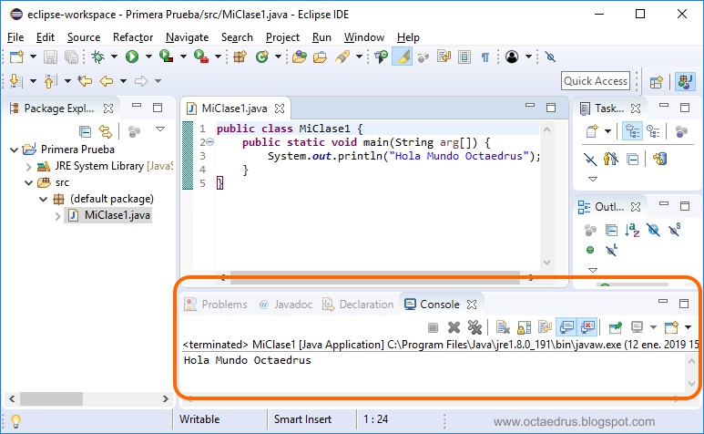 Octaedrus - Capacitaciones y Servicios: Primeros pasos con Java y Eclipse