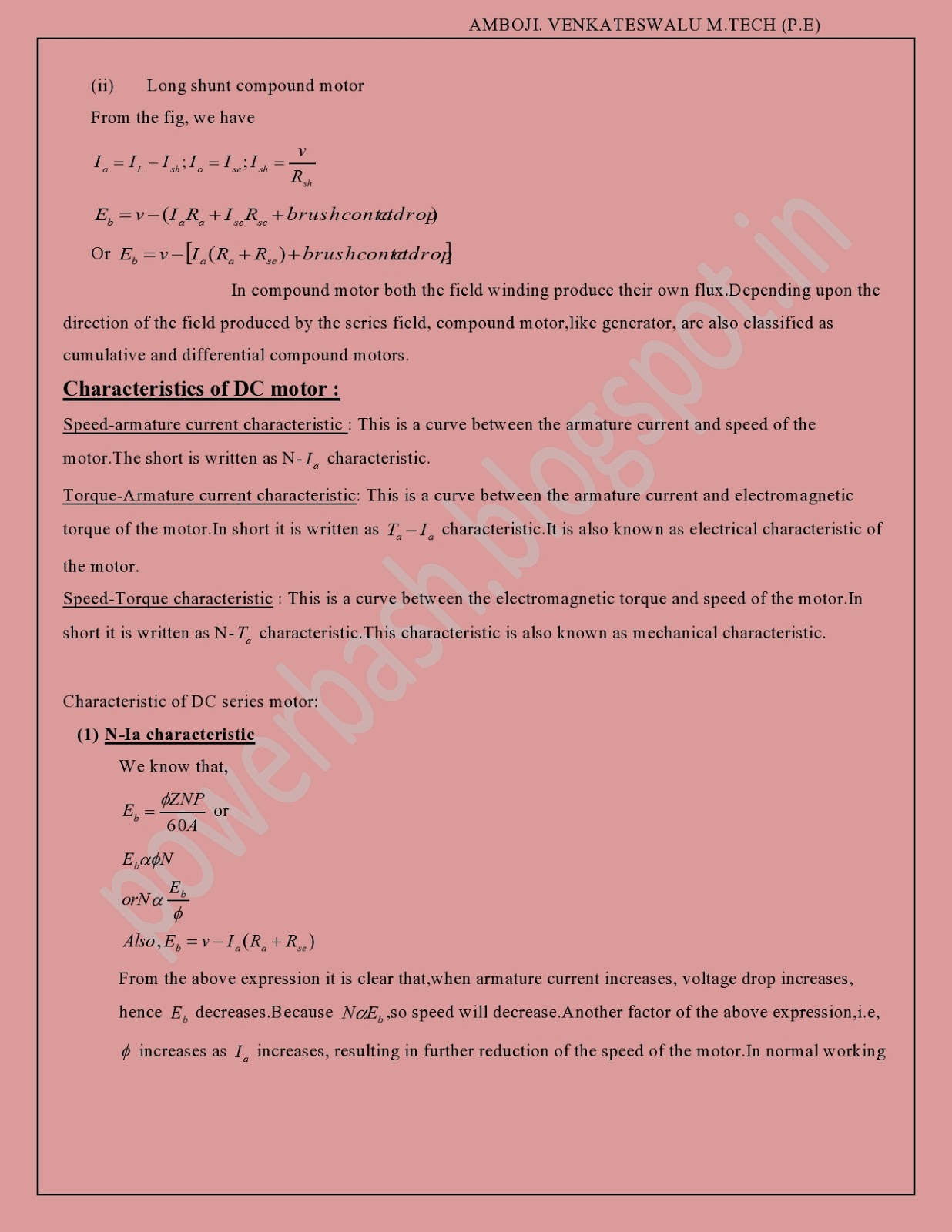 DC MOTORS :PRINCIPLE,OPERATION,BACK EMF EQUATION,CHARACTERISTICS ...